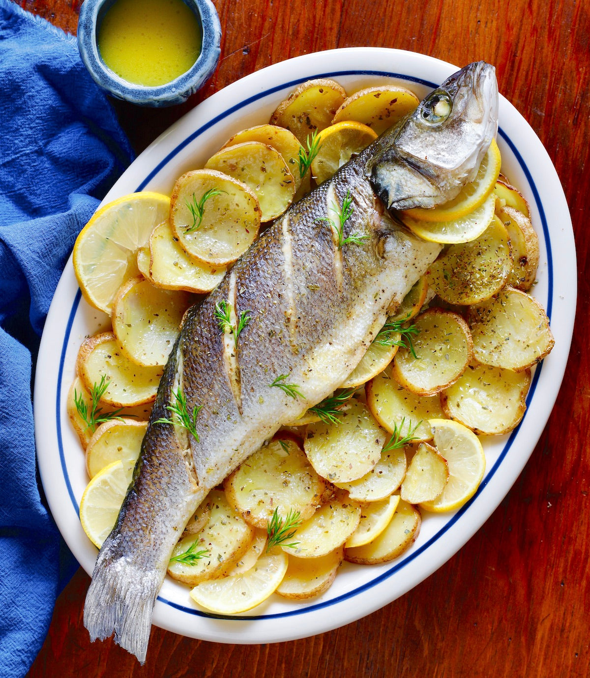 Oven-Roasted Branzino with Greek Ladolemono Sauce – Project Isabella